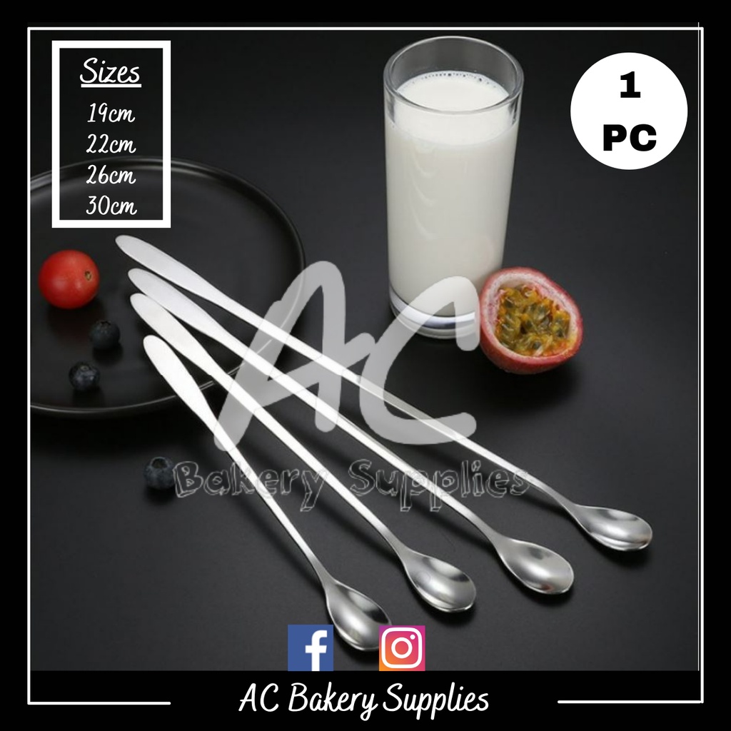 Stainless Steel Long Stirer Stir Spoon Coffee Drinks Beverage Pengacau ...