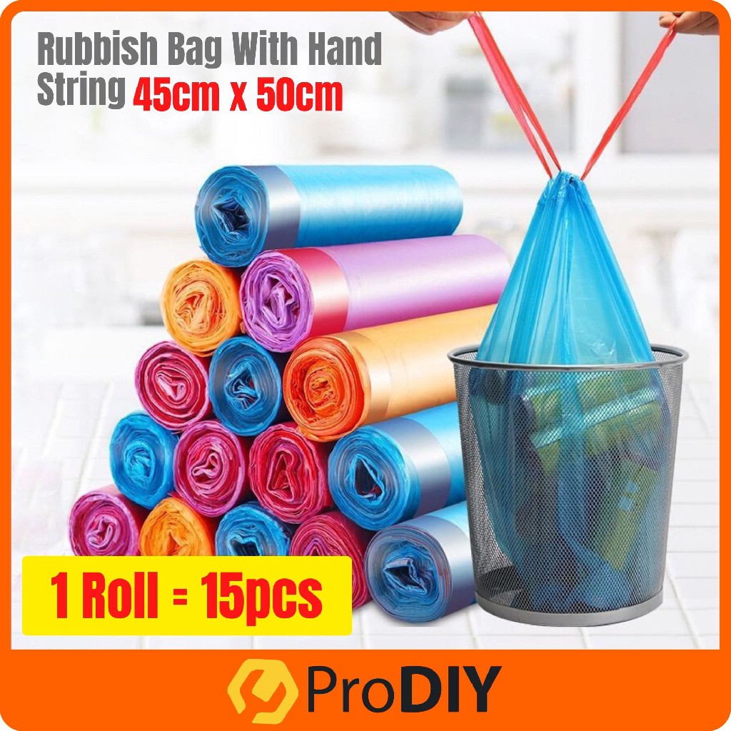 PRODIY Rubbish Bag With String Home Garbage Office Cleaning Trash Rope ...