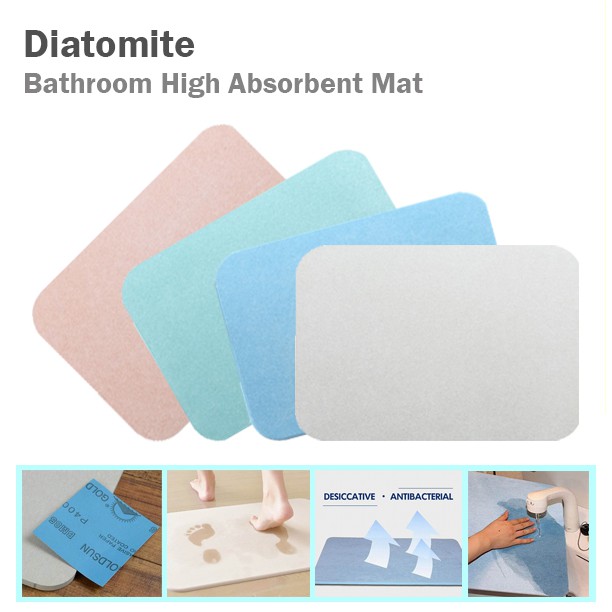 Diatomite Bathroom Washroom Toilet Shower Floor Mat Absorbent Fast Dry ...