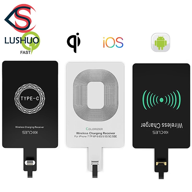 LUSHUO Universal Fast Wireless Charger Adapter Qi Wireless Charging ...