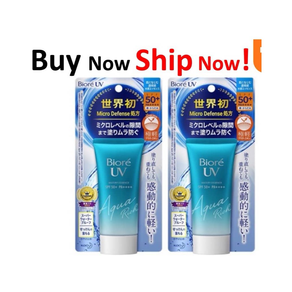 TODAY-JAPAN 100% BIORE Aqua UV SPF50 Waterproof Rich Watery Whitening ...