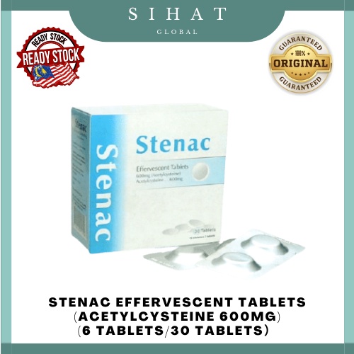 STENAC EFFERVESCENT 600MG (6tablets/30tablets) EXP4/23 | Shopee Singapore