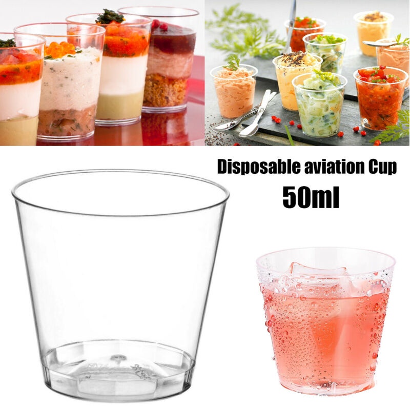 50pcs 50ml plastic disposable cups party transparent shot glass Party ...