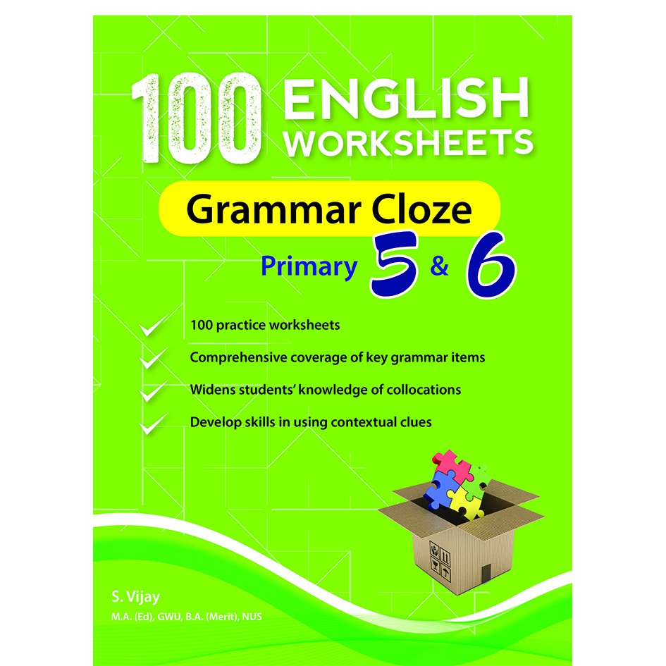 100 English Worksheets Primary 5 & 6: Grammar Cloze | Assessment books ...