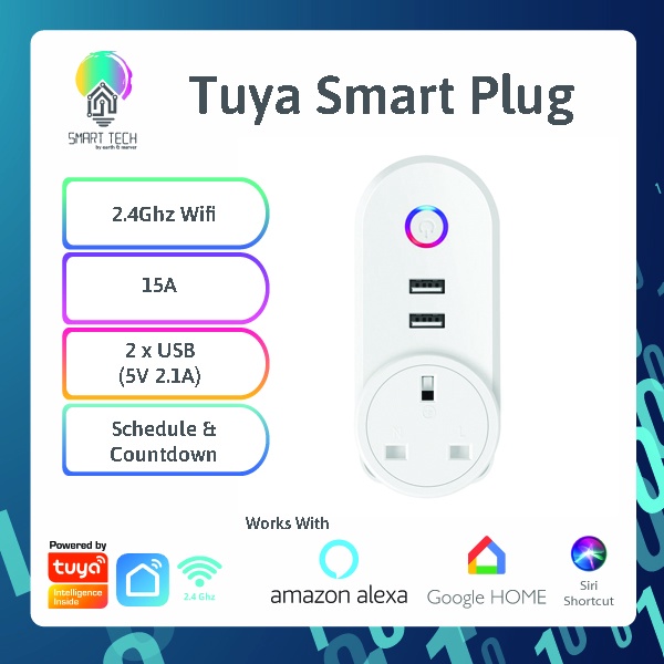 🇸🇬 SMART TECH® Tuya WiFi UK Socket Remote Control Wireless Power Socket ...