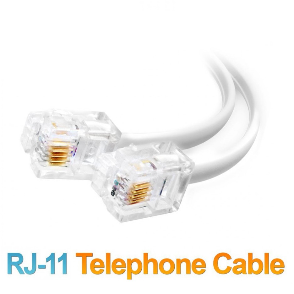 Telephone Fax RJ 11 Cable Cord 2m/3m/5m/10m/15m/20m/25m | Shopee Singapore