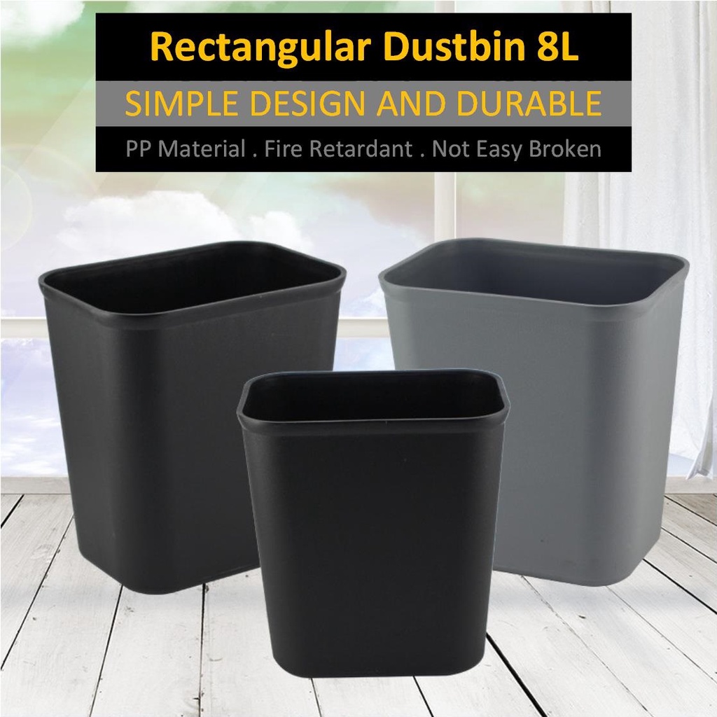 Small Durable Fire Retardant Rectangular 8L Hotel Room Office Toilet ...