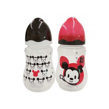 MICKEY MOUSE MILK BOTTLE 9OZ/250ML *WIDENECK (TWIN PACK) | Shopee Singapore