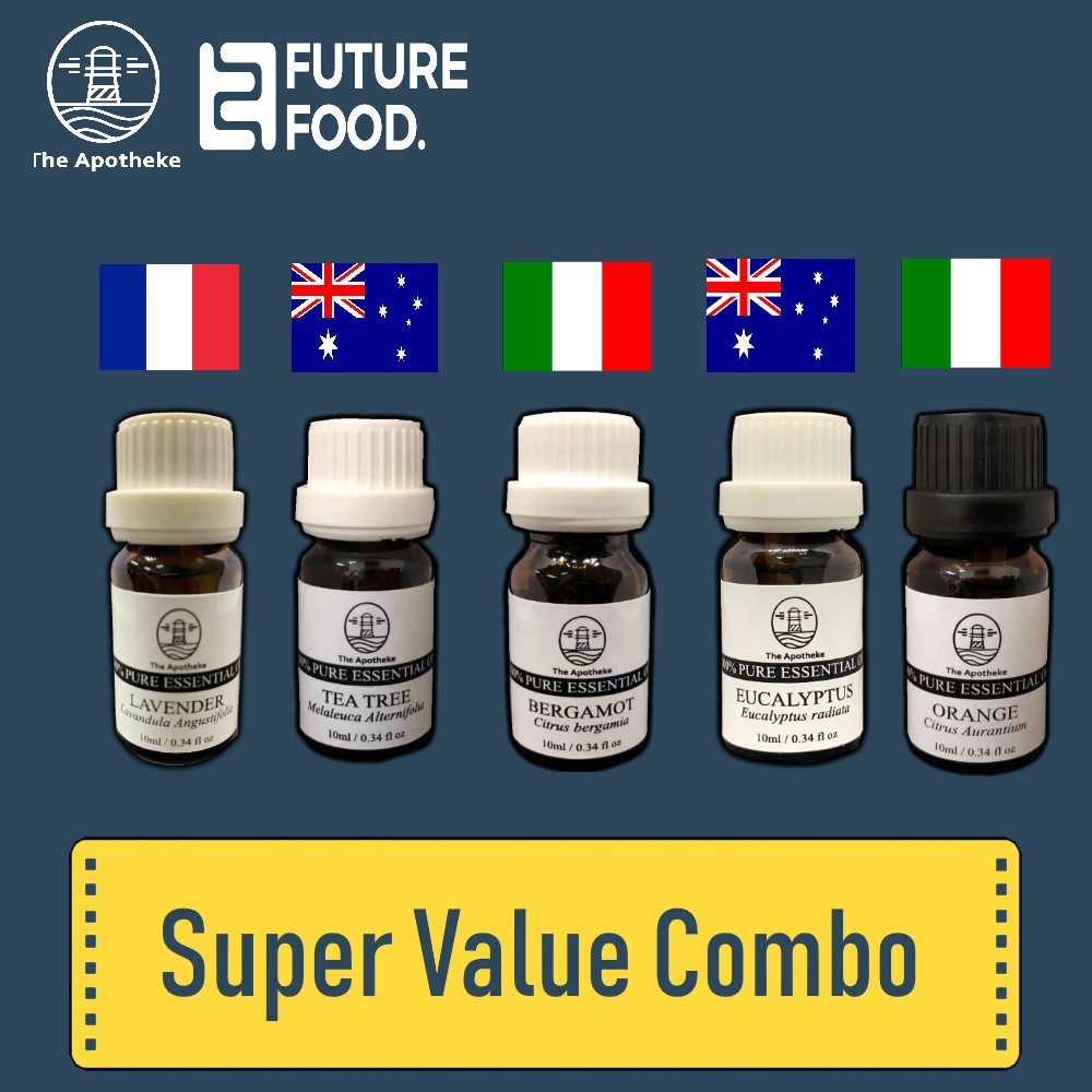 Super Value Combo Essential Oil Lavender Orange Eucalyptus Teatree ...