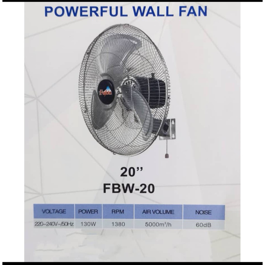 Fujibin 20" Powerful Wall Fan(Metal) | Shopee Singapore