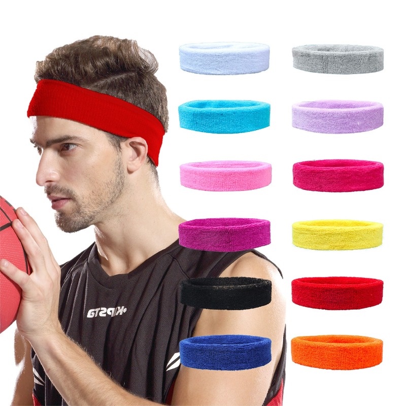 Colorful Cotton Sweatband Sports Headband/ High Elastic Breathable ...