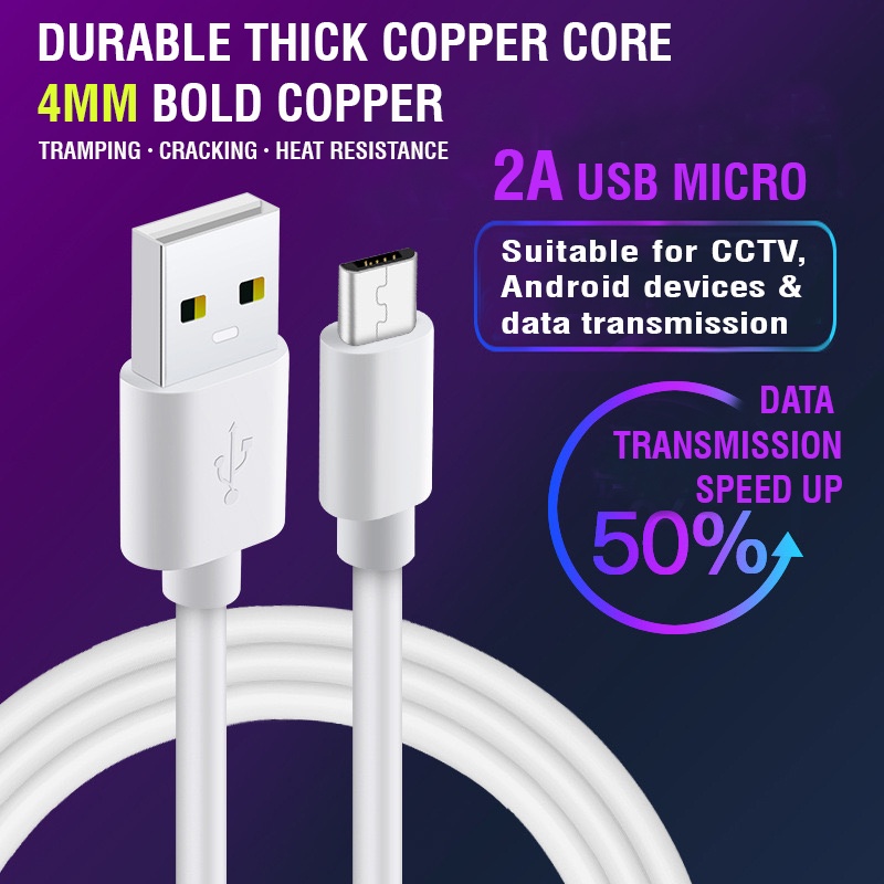 Good Quality 2M 3M Long USB Micro cable for Androids devices and CCTV ...