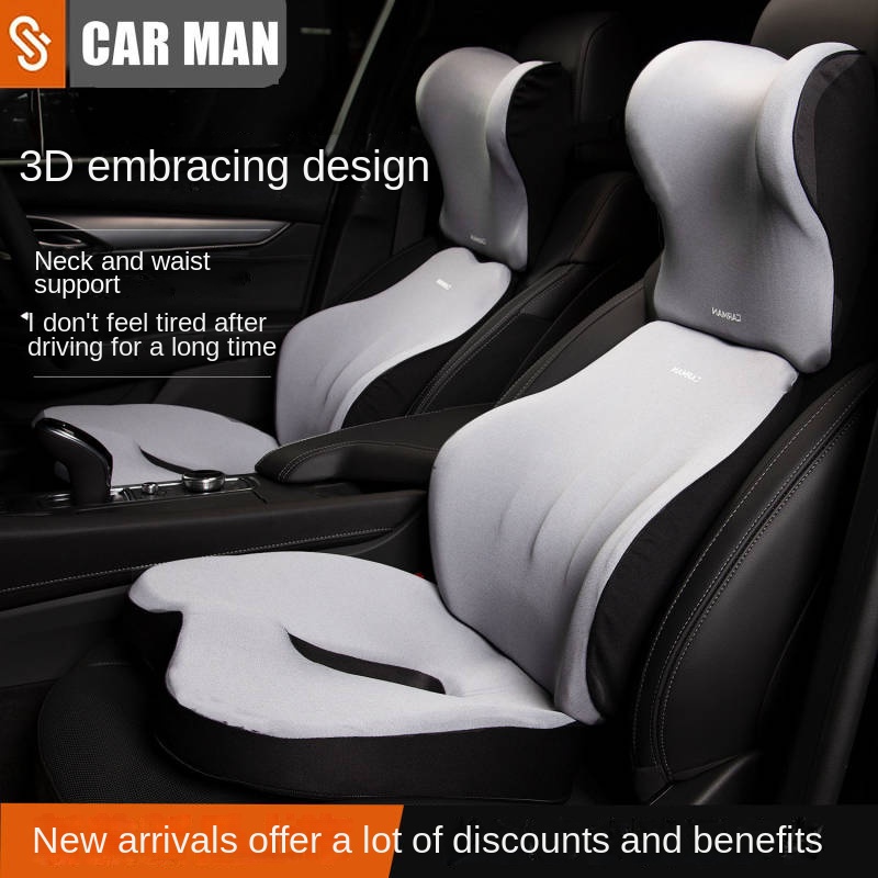 Automotive Headrest Lumbar Support Pillow Memory Foam Car Seat Back ...