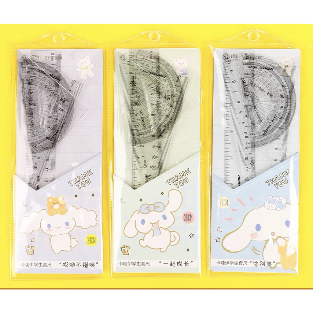 [SG Stock] SanrioCinnamoroll 4 Pieces Plastic Math Geometry Tool Set ...