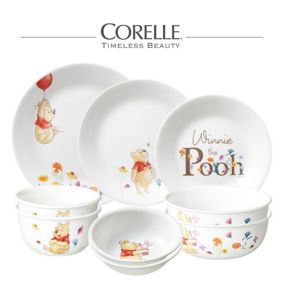 CORELLE X Disney Winnie the Pooh Collaboration - Tableware 9P Home Set ...