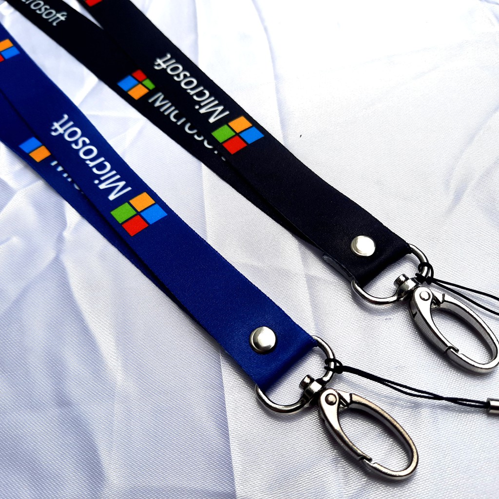 GANTUNGAN Hanger ID Card Lanyard printing Microsoft real pick | Shopee ...