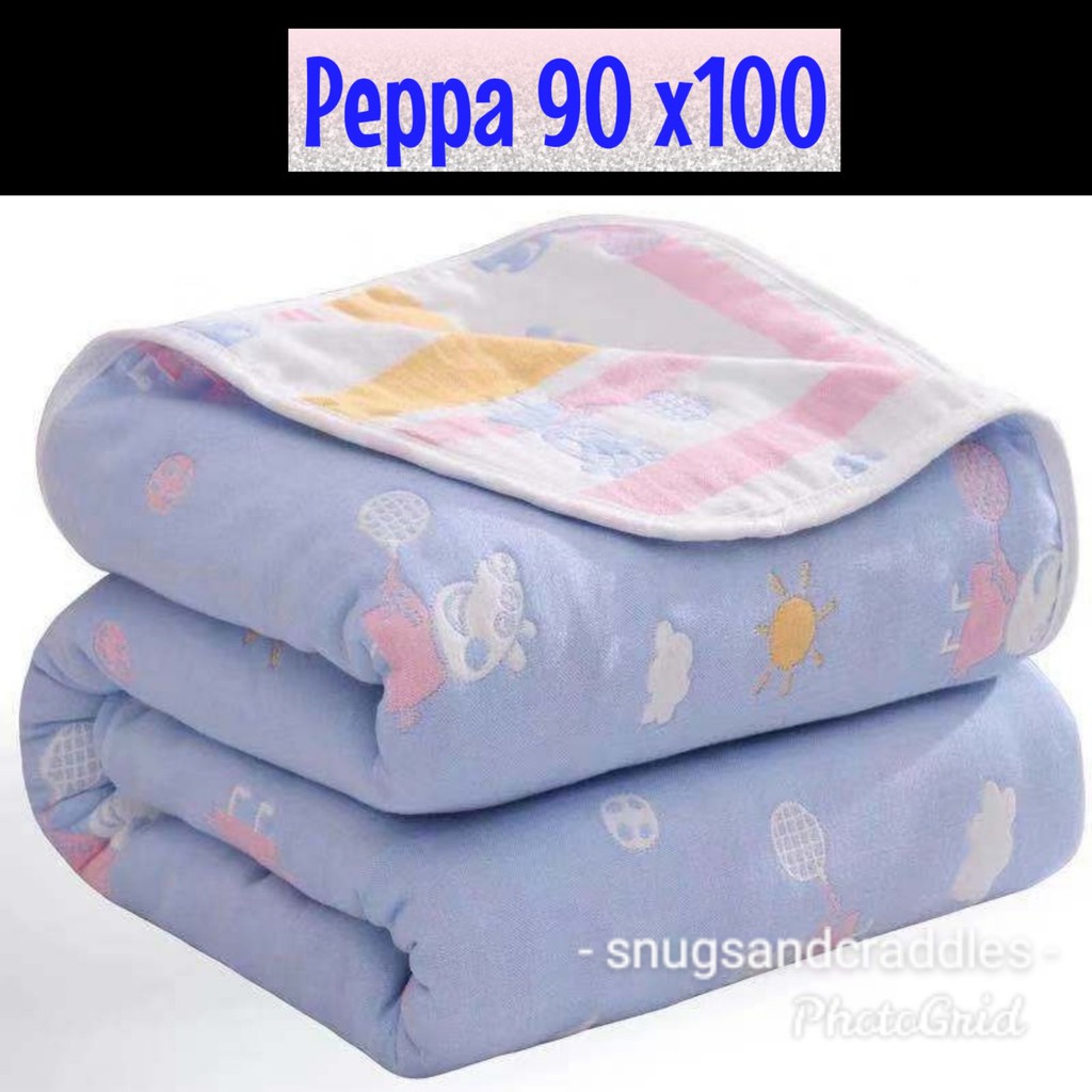 90CM x 100CM Baby Blanket linen type fabric - 2sided design - BIG SIZE ...