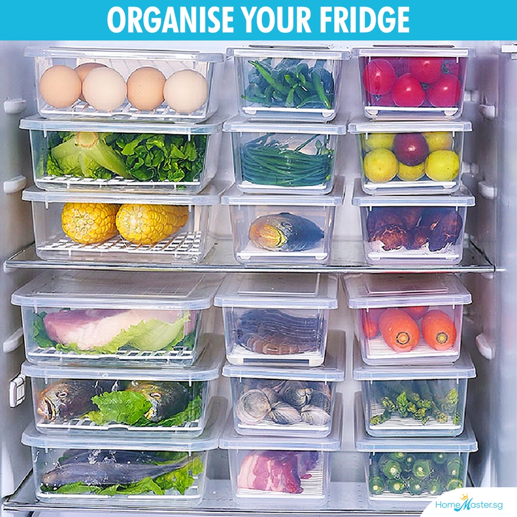 [SG Ready Stock] Food Storage Box with Drainer Tray*Refrigerator ...