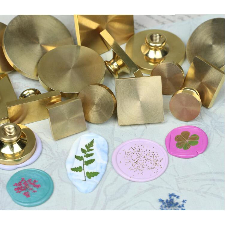 Retro Seal Wax stamp with blank head in round and square shape empty ...