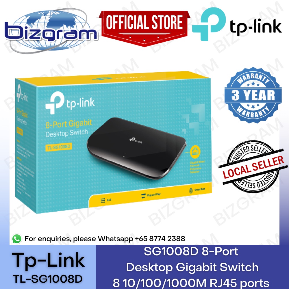 Tp-Link TL-SG1008D 8-Port Desktop Gigabit Switch, 8 10/100/1000M RJ45 ...
