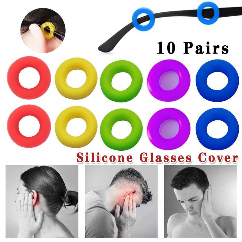 10 Pairs Round Glasses Ear Hooks Eyeglasses Sports Temple Tips Anti ...