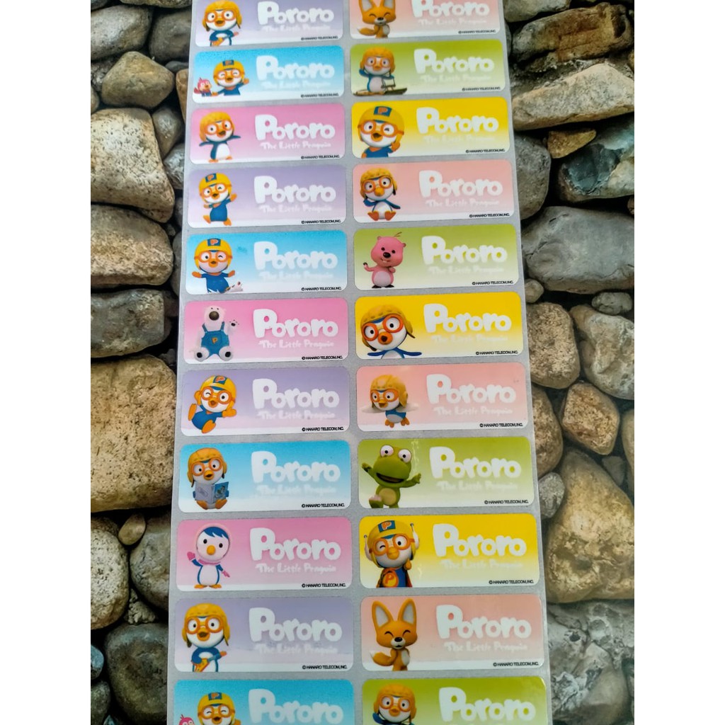 Pororo WATERPROOF STICKER NAME LABEL STICKER | Shopee Singapore