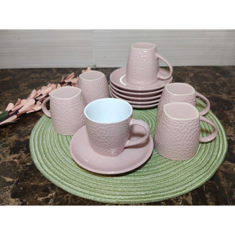 !! 6 PCS CERAMIC TEA SET KLASIK SET CAWAN TEH KOPI | Shopee Singapore