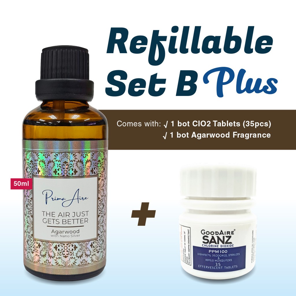 Refillable Set B Plus - Chlorine Dioxide (32 Tablets) & 1 PrimaAire ...