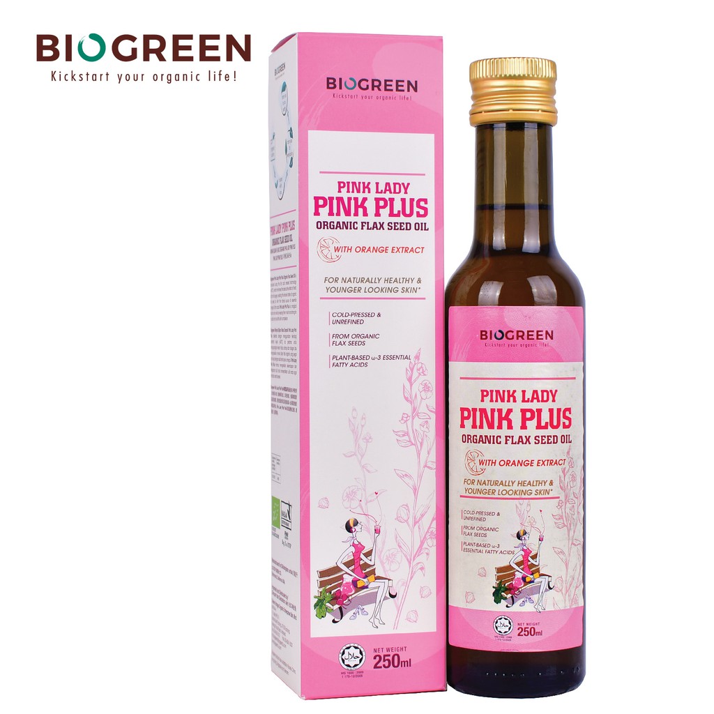 Biogreen Pink Lady Pink Plus Organic Flaxseed Oil With Orange Extract ...
