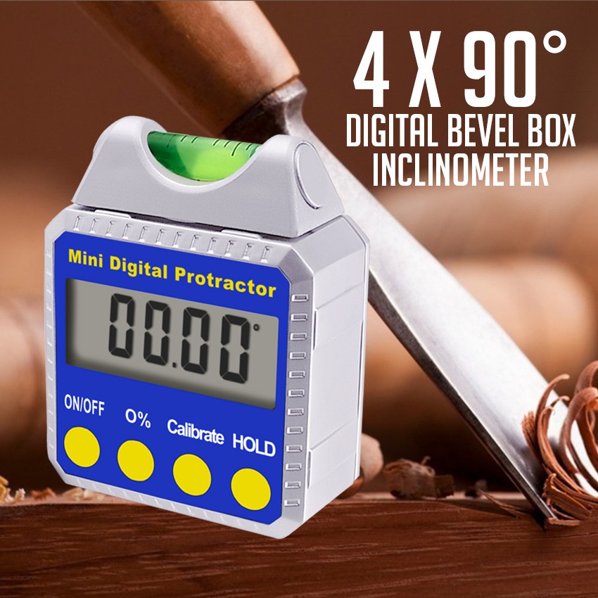 Digital Bevel Box Inclinometer with Spirit Level Angle Finder ...