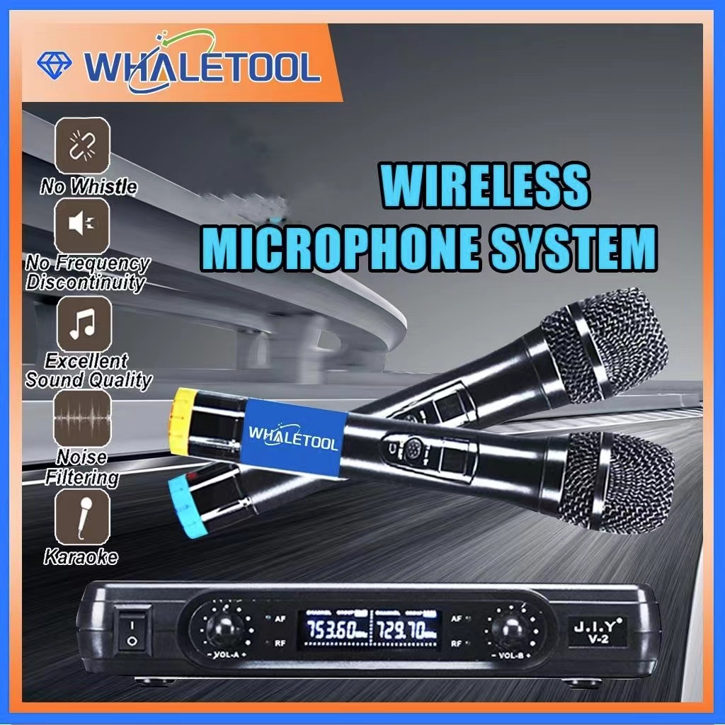 Dual Wireless Cordless Microphone System with SHURE Wireless UT4 Type ...