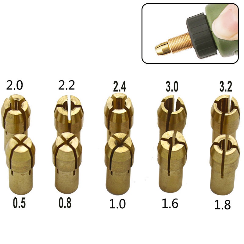 0.5-3.2mm Copper Step Drill Bit Collet Mini Brass Collet Electric ...