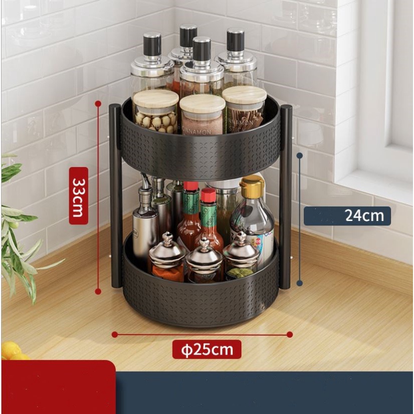 Local Kitchen 360 Rotating Tray Rack Lazy Susan Turntable For Kitchen ...