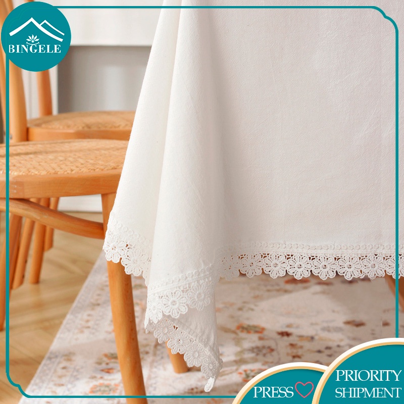 Bingele Table Cloth White Cotton Coffee Dining Tea Birthday Party ...