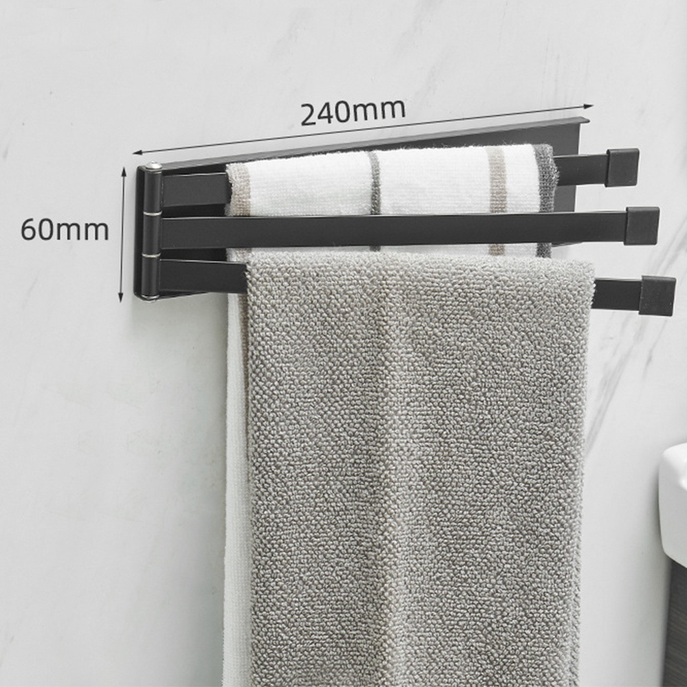 {SG} 180° Rotating Towel Rack Swivel Towel Rail Storage Organizer Space ...