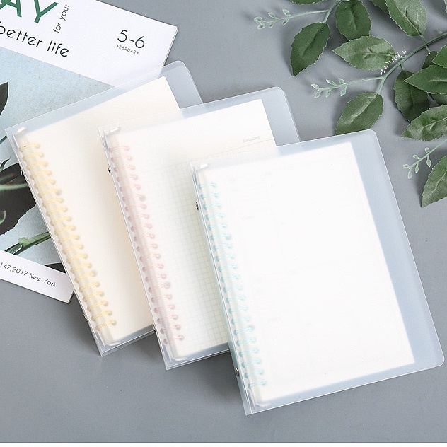 A5 Loose-leaf Transparent Notebook Colourful Binder Detachable Notepad ...