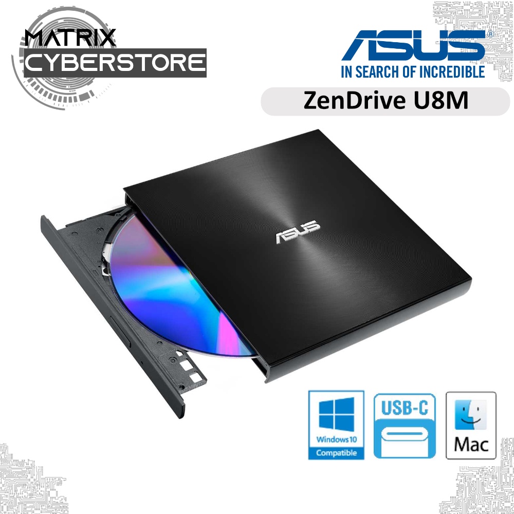 ASUS ZenDrive U8M ultraslim external DVD drive & writer, USB C ...