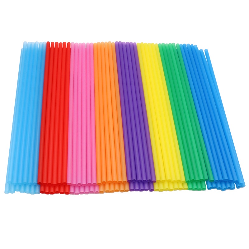 Rainbow Disposable Drinking Tube Straws / 100Pcs Wedding Party ...