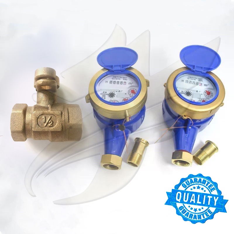 Water Meter with Coupling Metal Watermeter Hawk Vorsc Metal Water Meter ...
