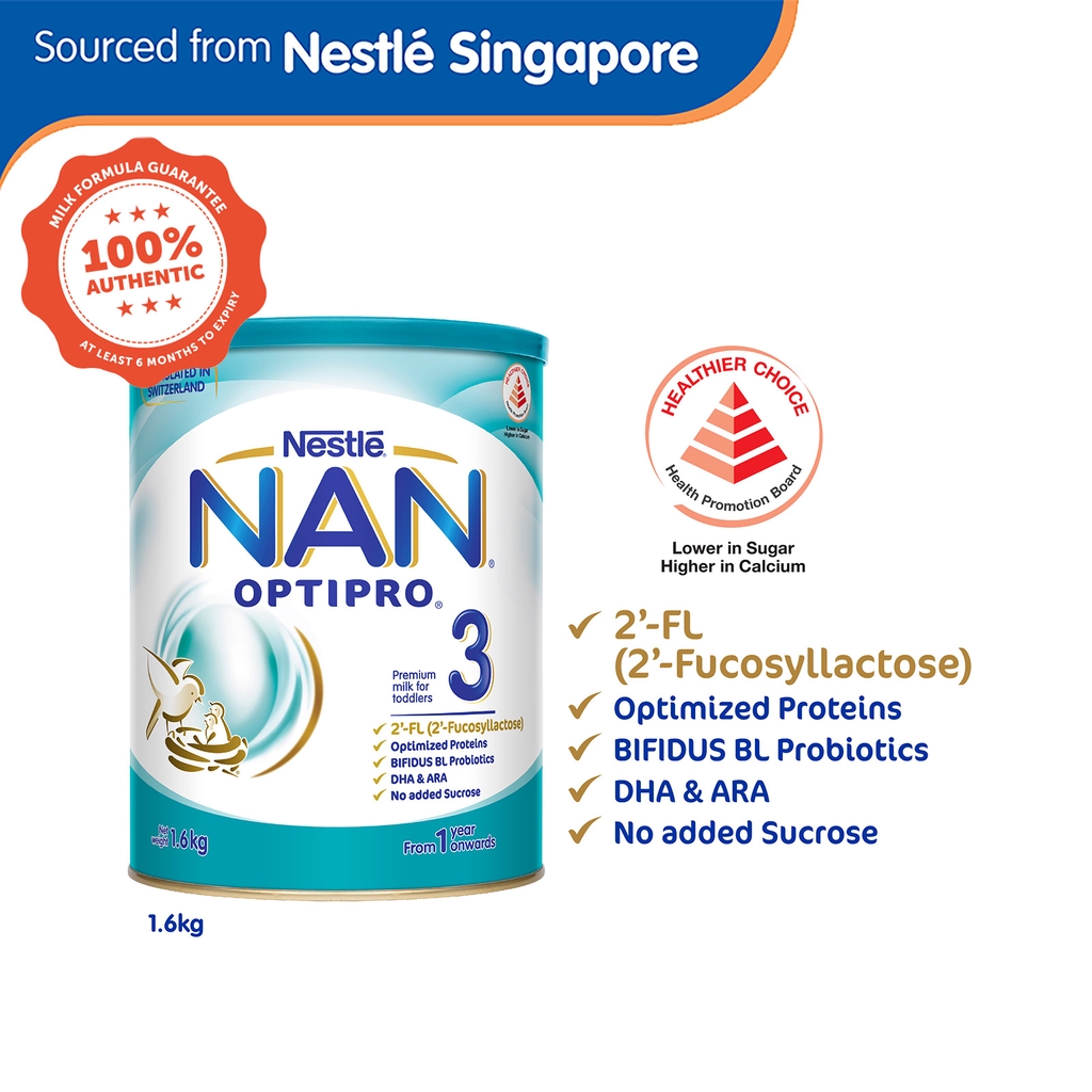 Nestle NAN Optipro Stage 3 Growing Up Milk Formula 1.6kg - From 12 Months | Shopee Singapore