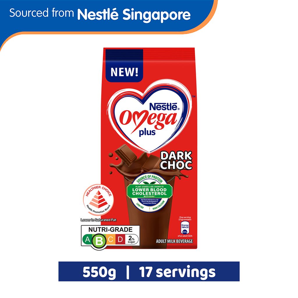 [NEW] NESTLE OMEGA PLUS ACTICOL Dark Chocolate 550g | Shopee Singapore