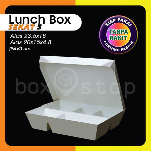 5-Separated Lunch Box - 5-Separated Bento Box - (20 pcs) | Shopee Singapore