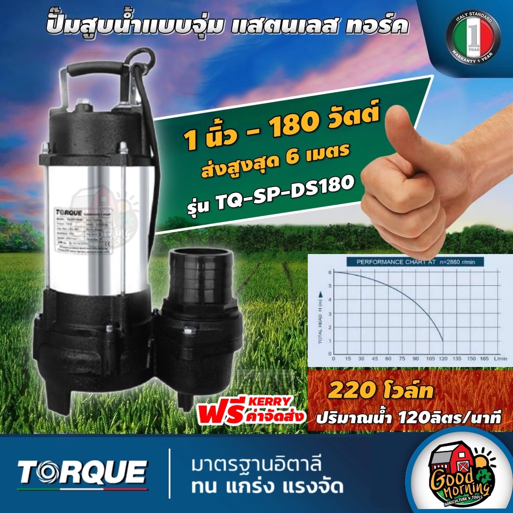 TORQUE Stainless Steel Submersible Pump Volvo Model TQ-SP-DS180 1 Inch Pipeline Maximum 6 Meters ...