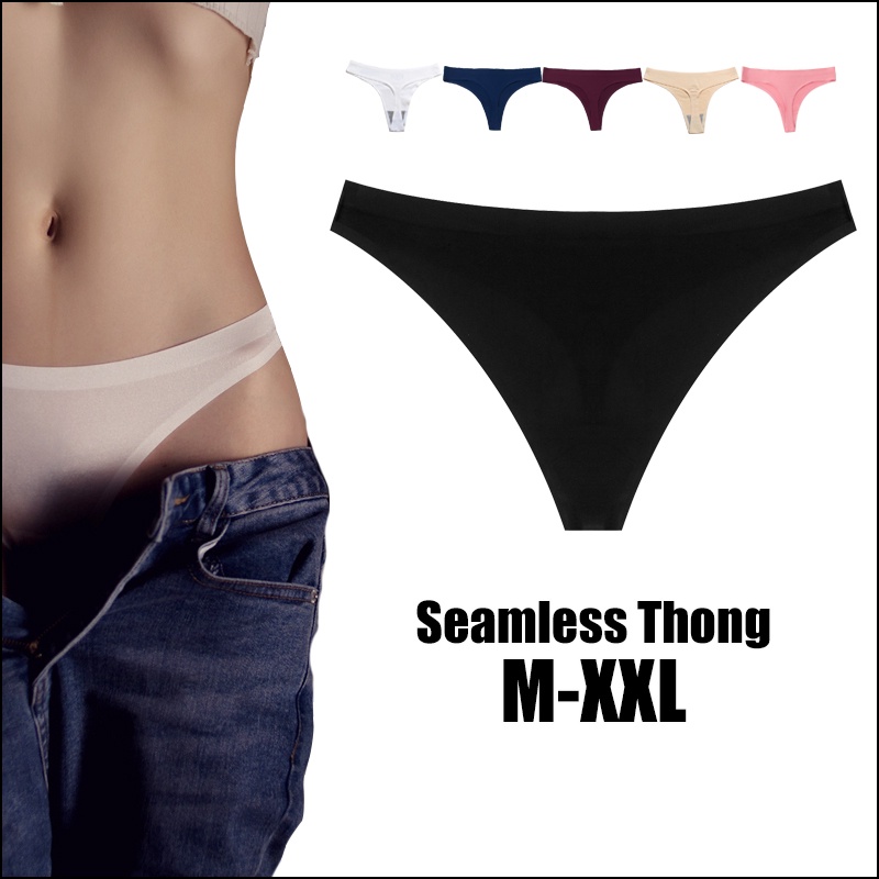 【7pcs Only $20】Women Micro Fiber Thongs Laser Cut Ladies Seamless Panties Mid Rise 7 Colors M/L ...