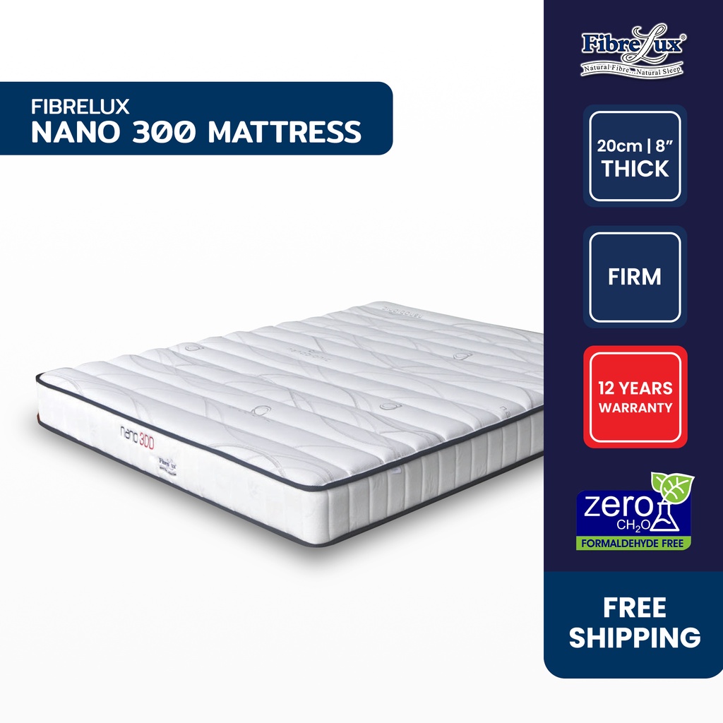 Fibrelux NANO 300 Coconut Fibre Mattress, Rubberised Coir Nanobionic ...