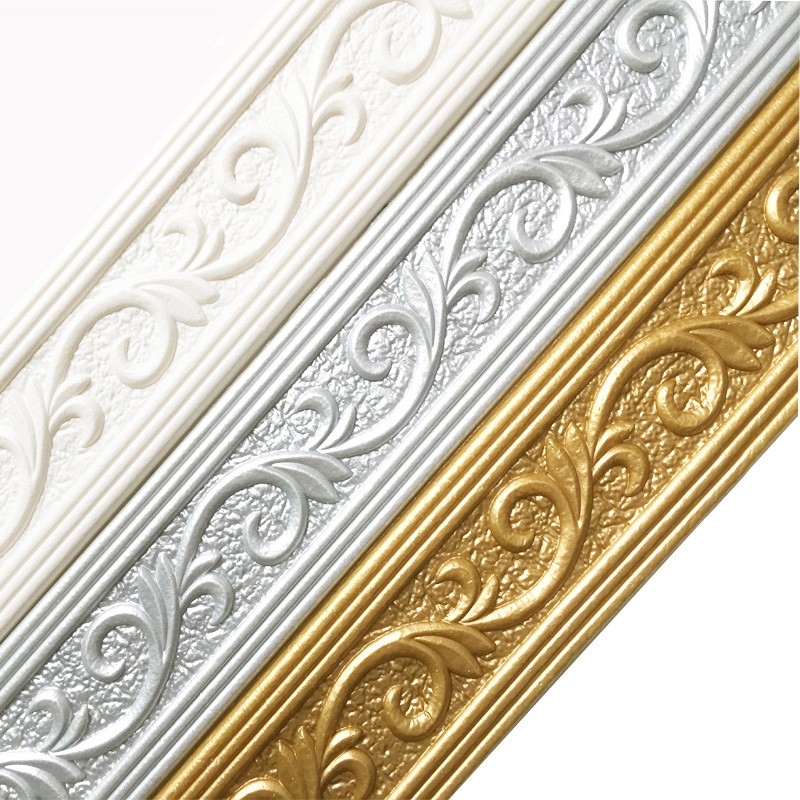 3d Pattern Embossed Foam Baseboard Wall Sticker 2 3m Self Adhesive