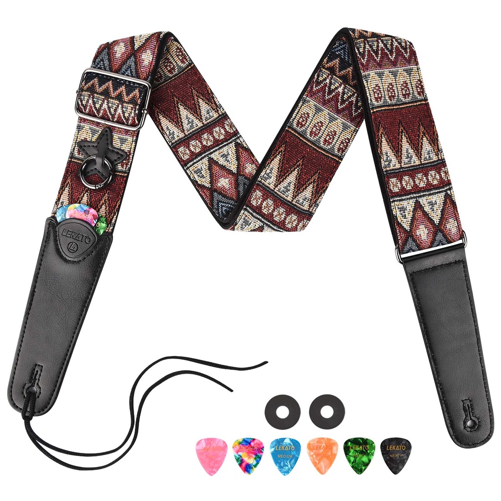 LEKATO Guitar Strap Acoustic Electric Bass Strap Guitar Belt Guitar ...