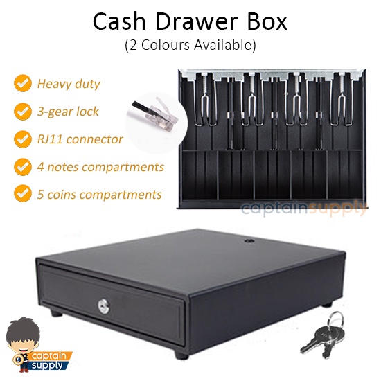 Heavy Duty Cash Cashier Drawer Box (Key Lock) | Shopee Singapore