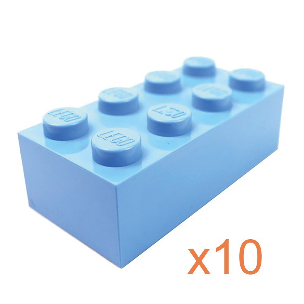 LEGO spare bricks - x10 Medium Blue Brick 2 x 4 (PickABrick PAB ...