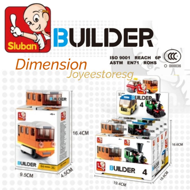 Sluban Building Blocks Car Train Truck Construction Toys Transportation ...